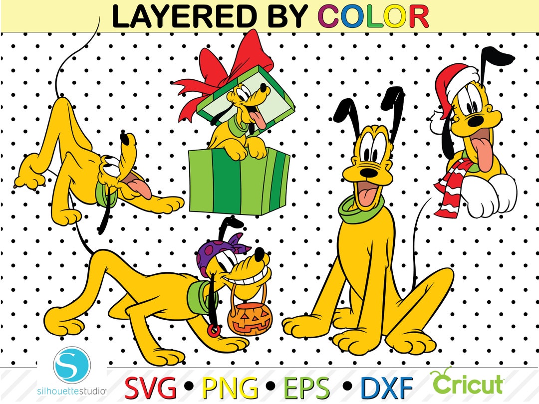 Pluto Svg, Dog Svg,pluto Clipart Png, Pluto Bundle Svg,silhouette Cut ...