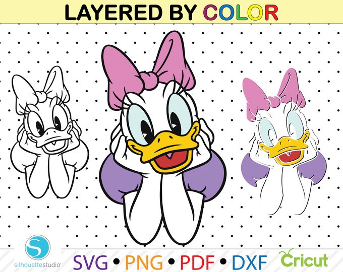 Daisy Duck Svg, Daisy Duck Clipart Png Dxf Svg Jpg, Daisy Duck for ...