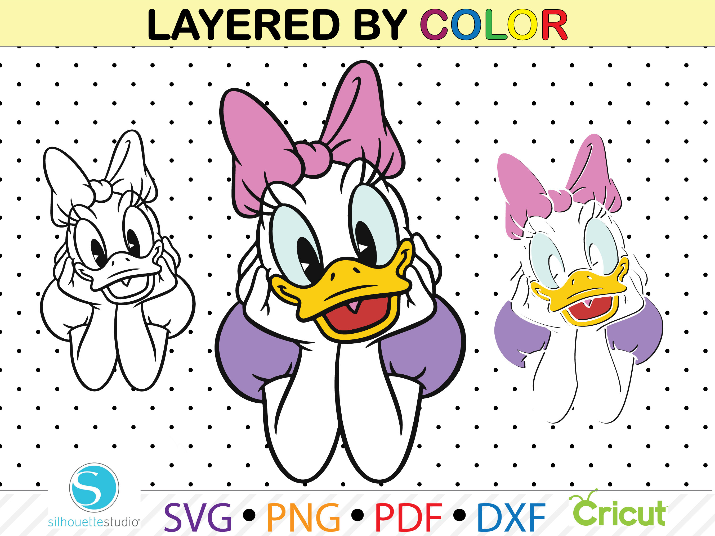 Daisy Duck Svg, Daisy Duck Clipart Png Dxf Svg Jpg, Daisy Duck for ...