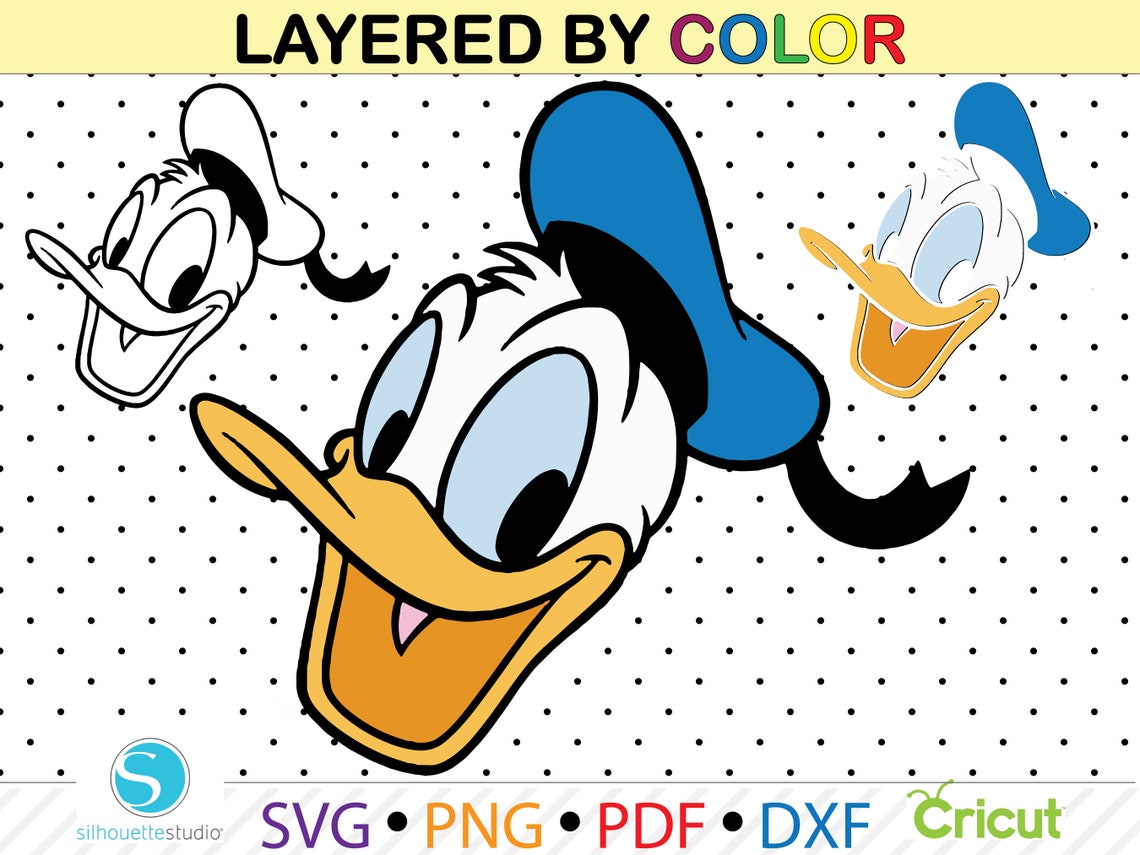 Donald Duck Svg Donald Duck Clipart Donald Duck Face - Etsy
