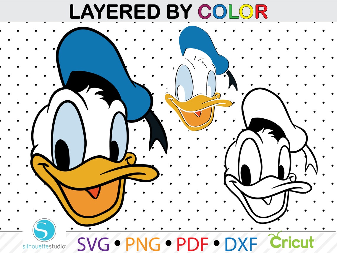 Donald Duck SVG Donald Duck Clipart Pngdonald Duck Head Svg - Etsy