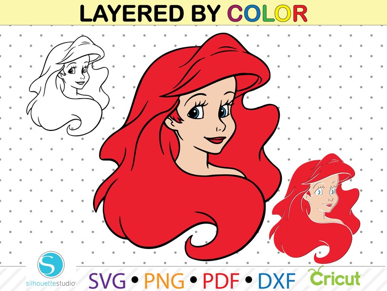 Ariel Svg Princess Ariel Png Clipartariel Head Svgariel - Etsy
