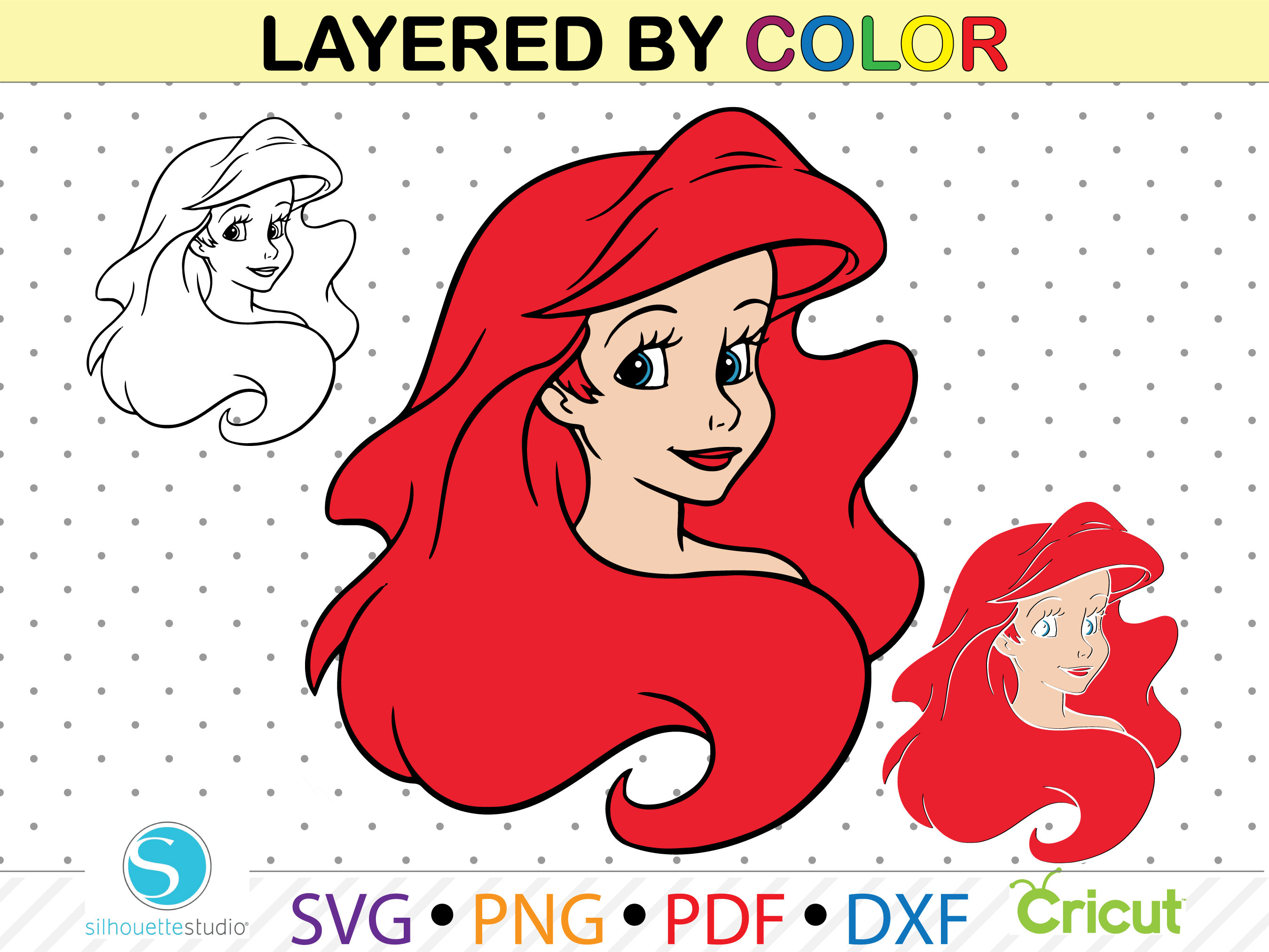 Ariel Svg Princess Ariel Png Clipartariel Head Svgariel - Etsy UK