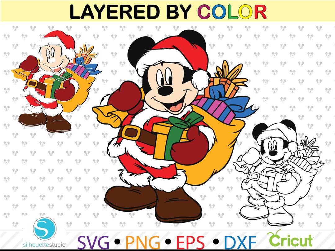 Mickey Mouse Christmas SVG, Mickey Mouse Clipart, Mickey Christmas Svg ...