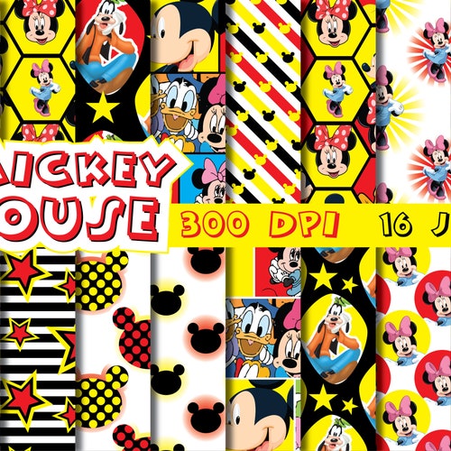Mickey Mouse Digital Paper Minnie Mouse Seamless Pattern - Etsy