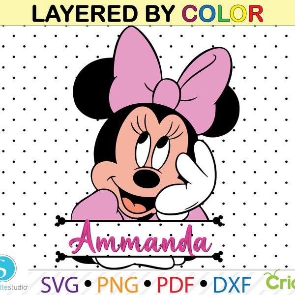 Minnie Mouse With Name on Frame - Etsy