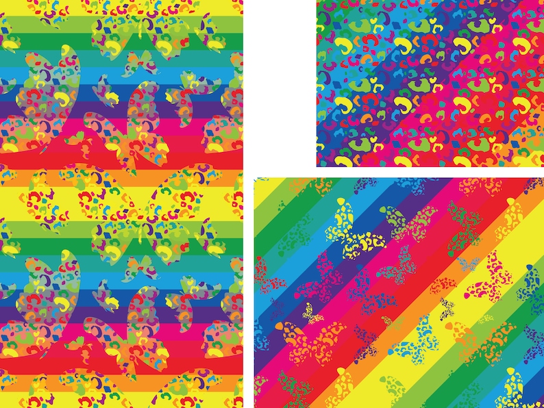 Rainbow Digital Papers Colorful Rainbow Papers Bright - Etsy