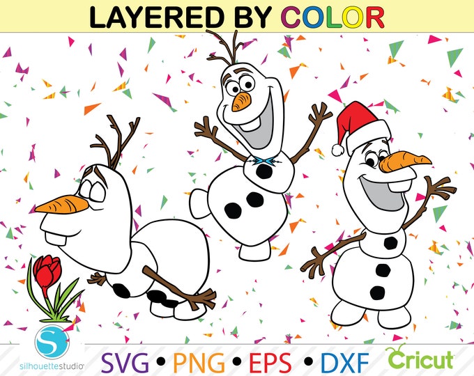 Olaf SVG PNG, DXF, Cut Files, Layered, Cricut, Silhouette, Scrapbooking ...