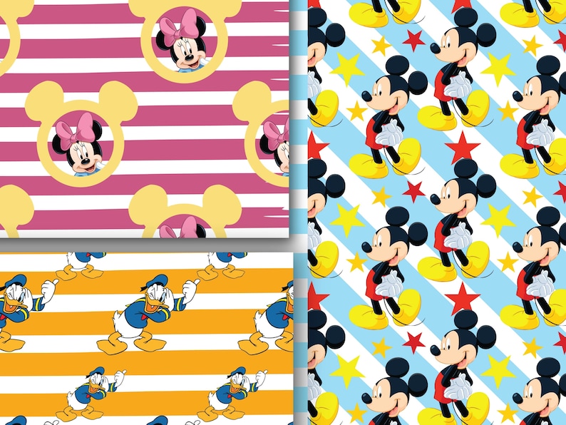 Mickey Mouse Digital Paper Minnie Mouse Mickey Minnie - Etsy