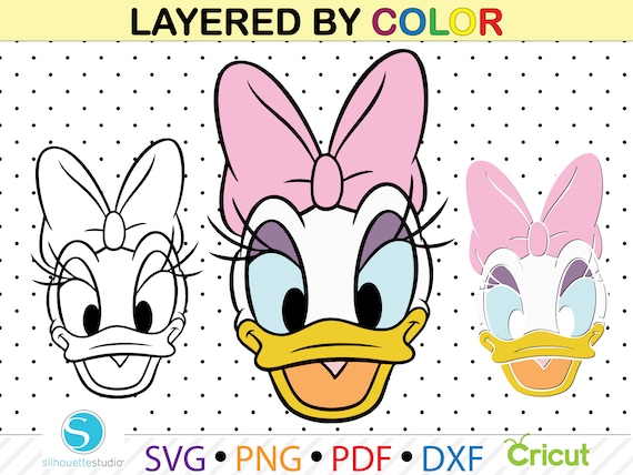 Daisy Duck Head Svg Daisy Duck Head Face Clipart Png Daisy - Etsy