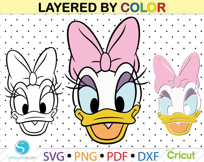 Daisy Duck Head Svg, Daisy Duck Head Face Clipart Png, Daisy Duck for ...