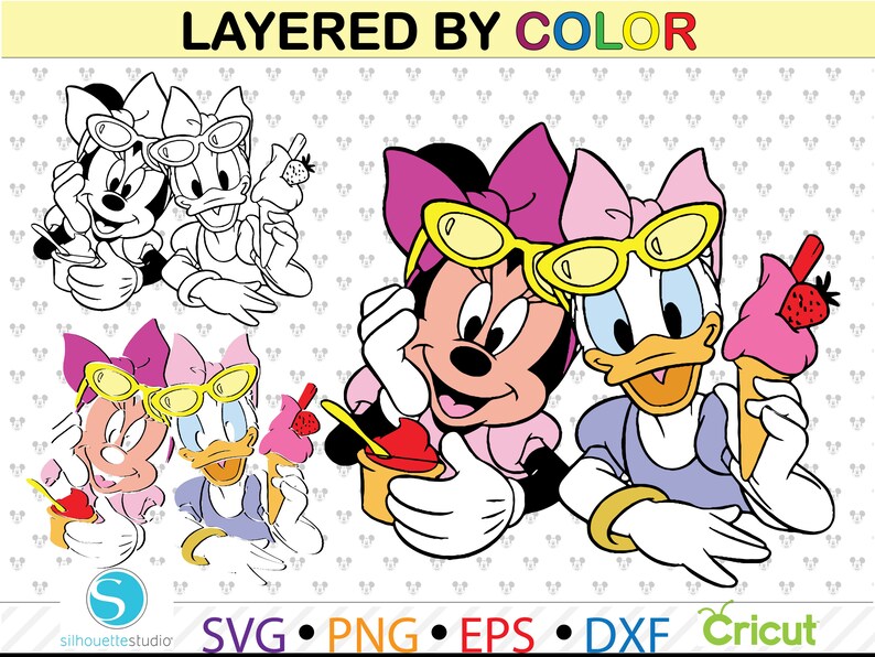 Minnie Mouse Svg Daisy Duck Svg Svg for Cricut Layered by - Etsy