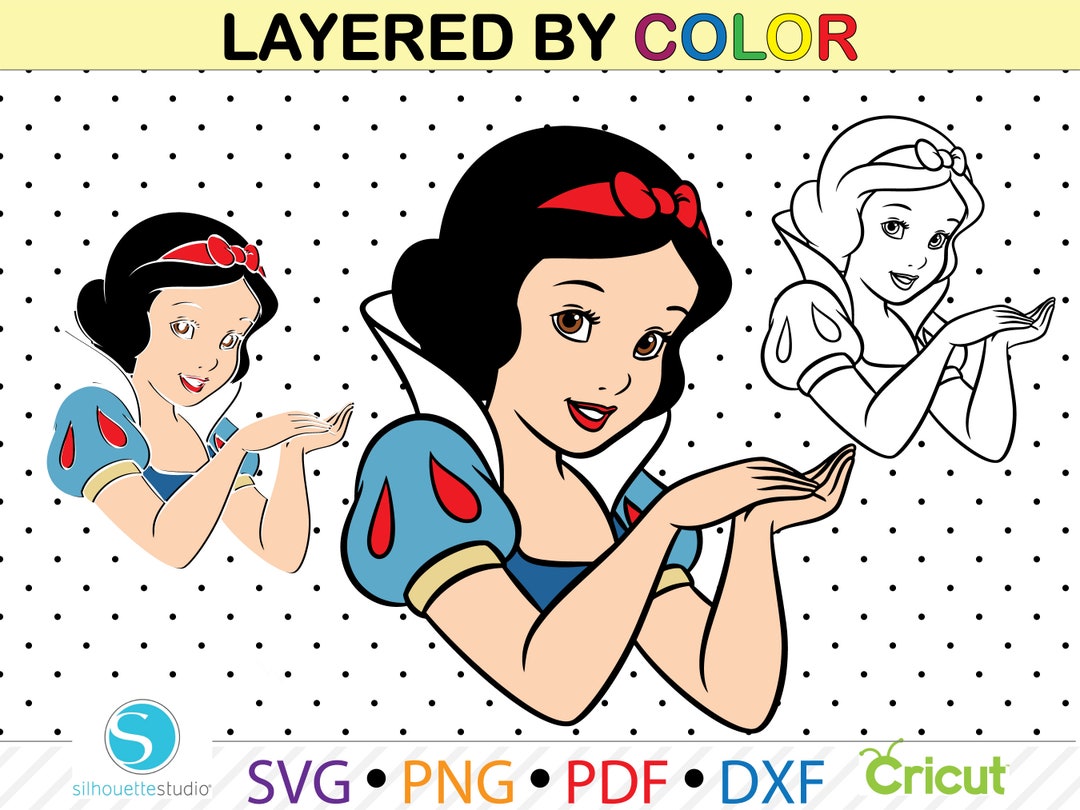 Snow White Svg, Snow White Clipart Png, Layered by Color Snow White ...