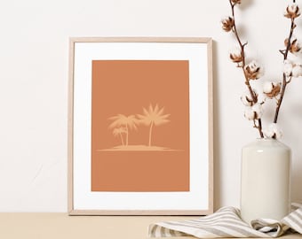 Earth Tone Palm Art - Etsy