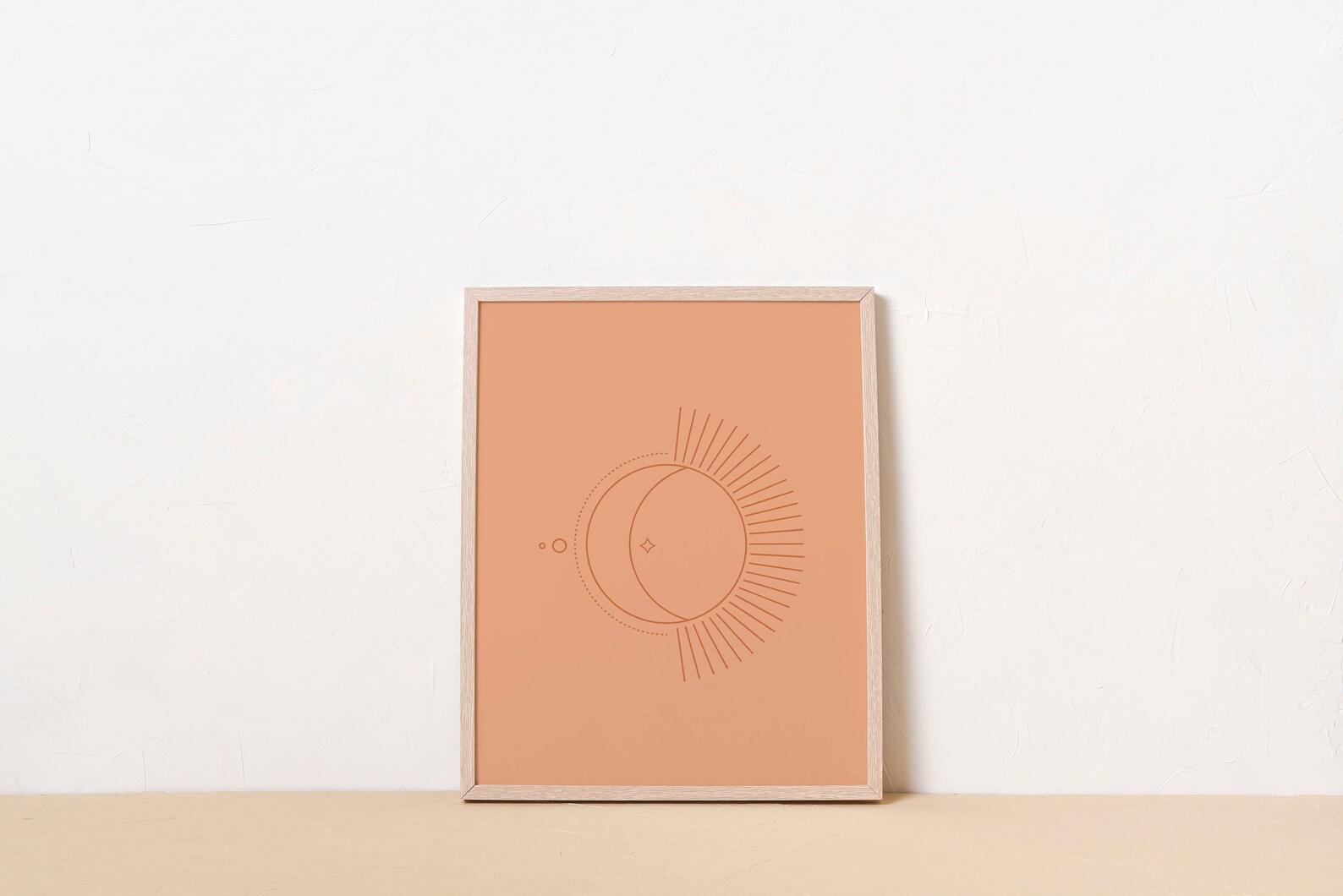 Crescent Moon Art Print, Abstract Moon Wall Art, Minimal Modern ...