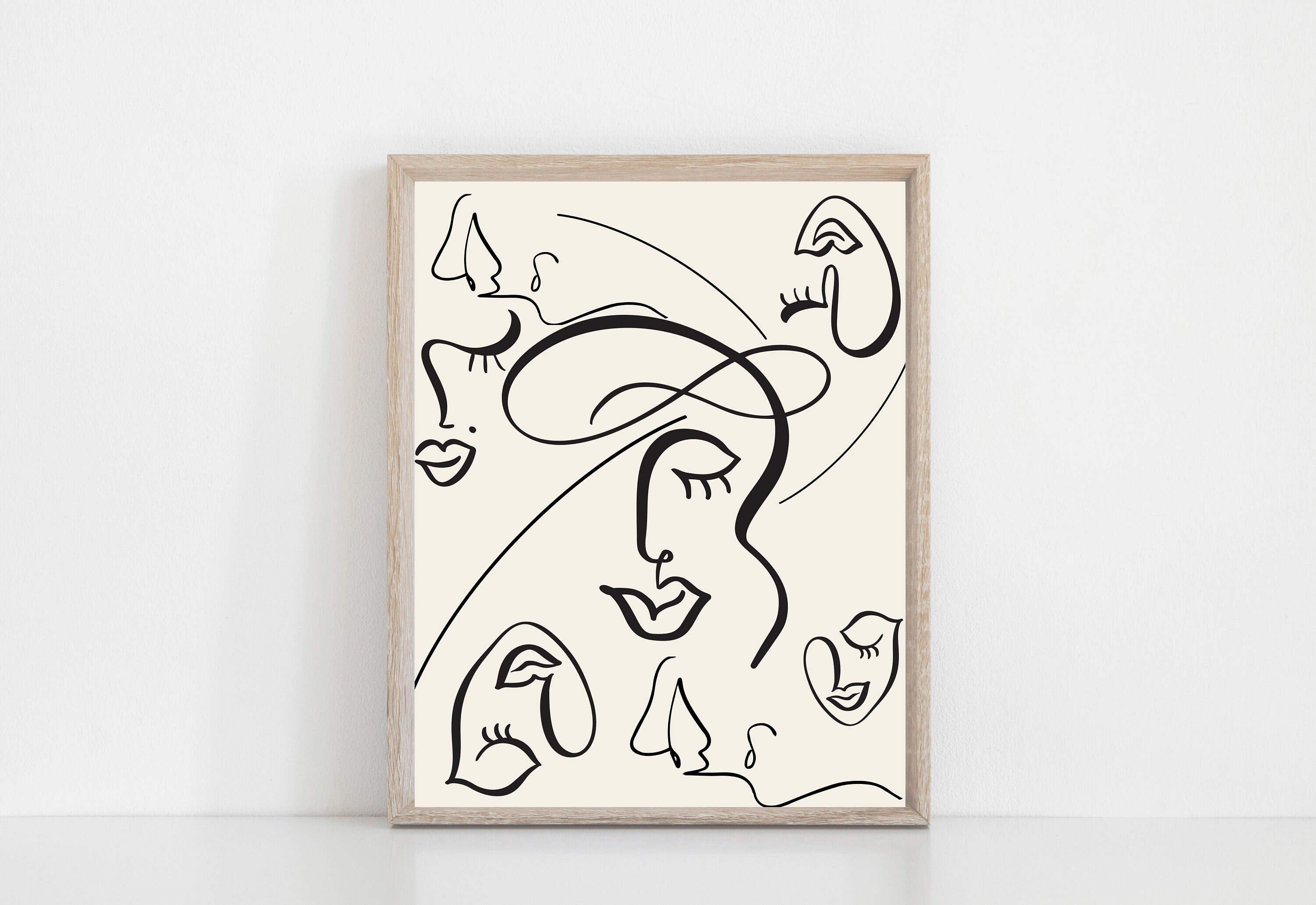 Abstract Minimal Face Line Art Printable, Minimalist Line Poster ...