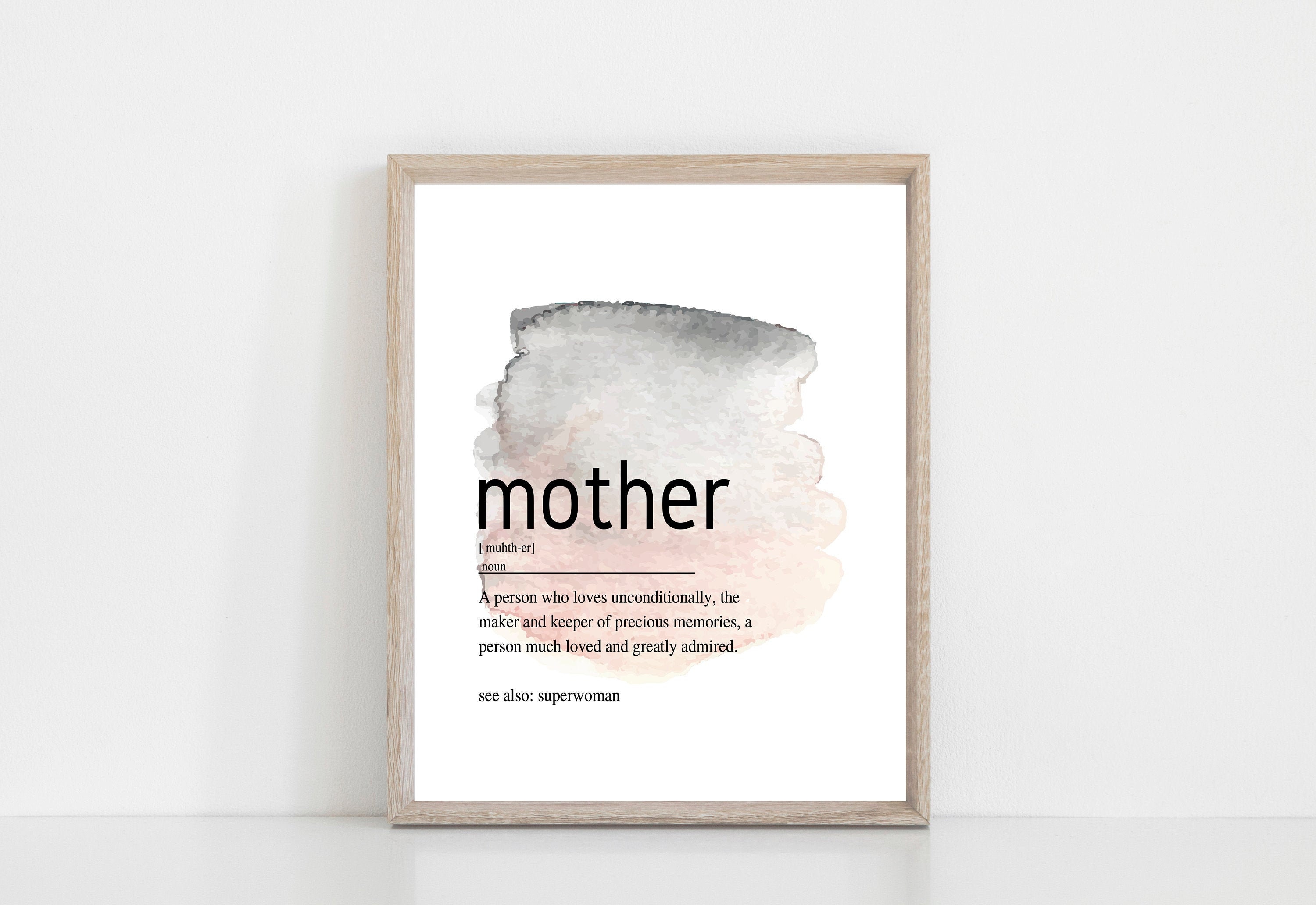 Definition of a Mother Printable Art, Mothers Day Wall Art, Living Room ...