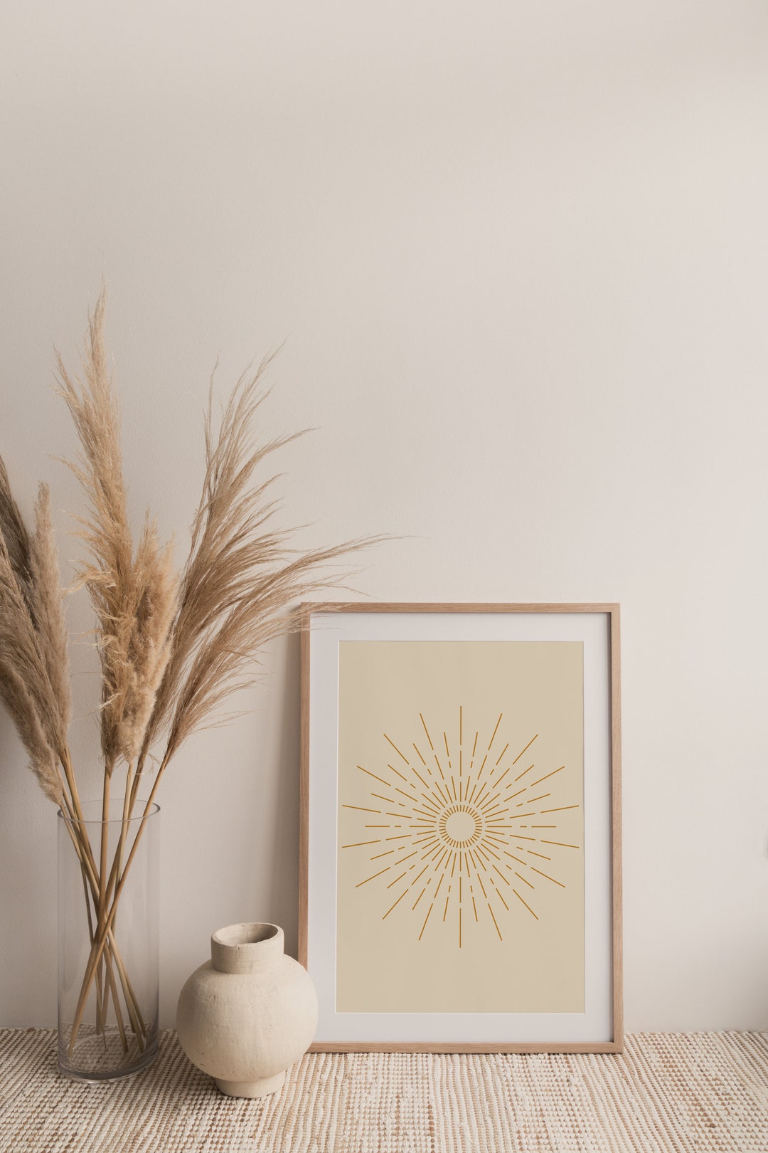 Abstract Sunburst Art Print, Abstract Terra Sunburst Wall Art ...