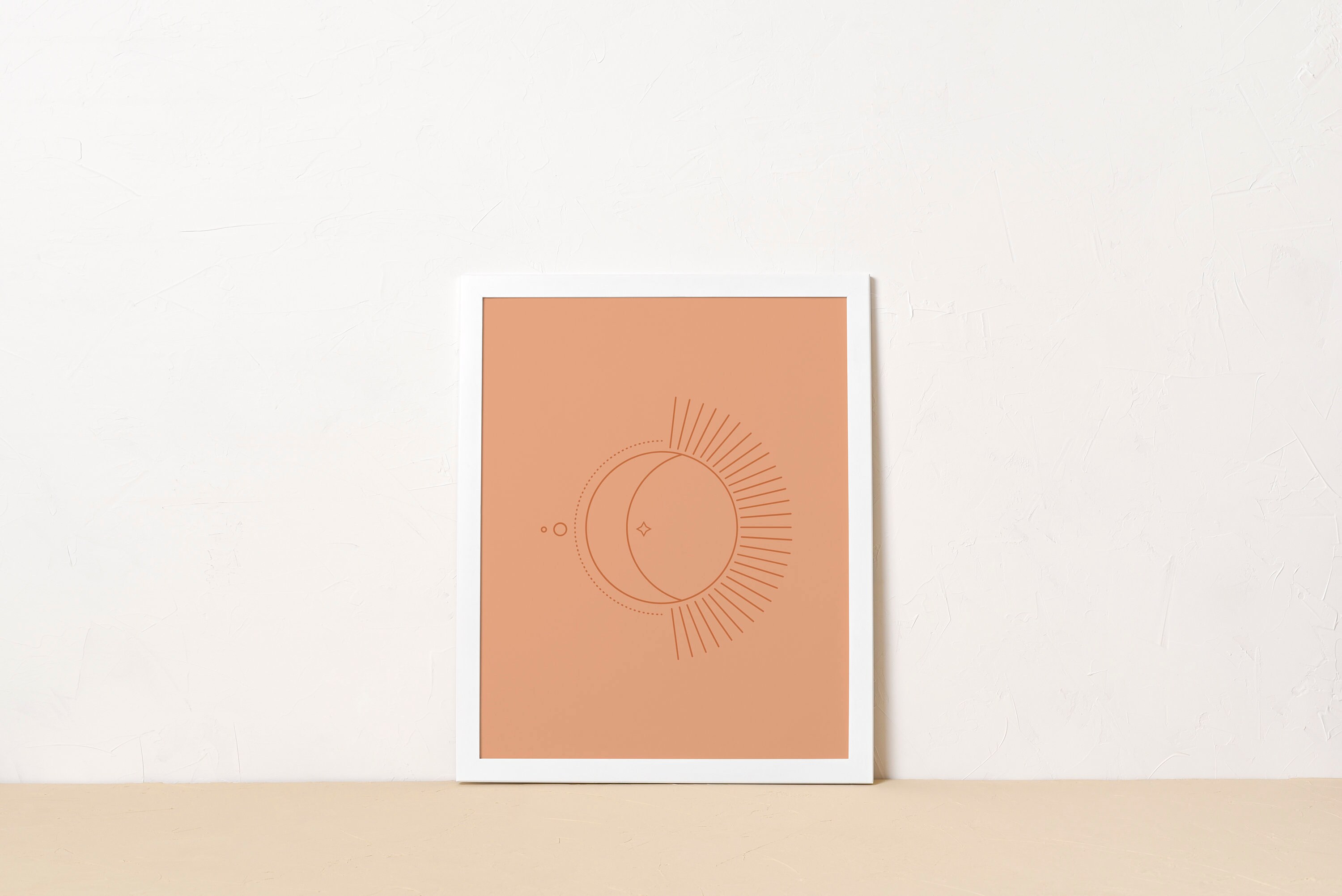 Crescent Moon Art Print, Abstract Moon Wall Art, Minimal Modern ...