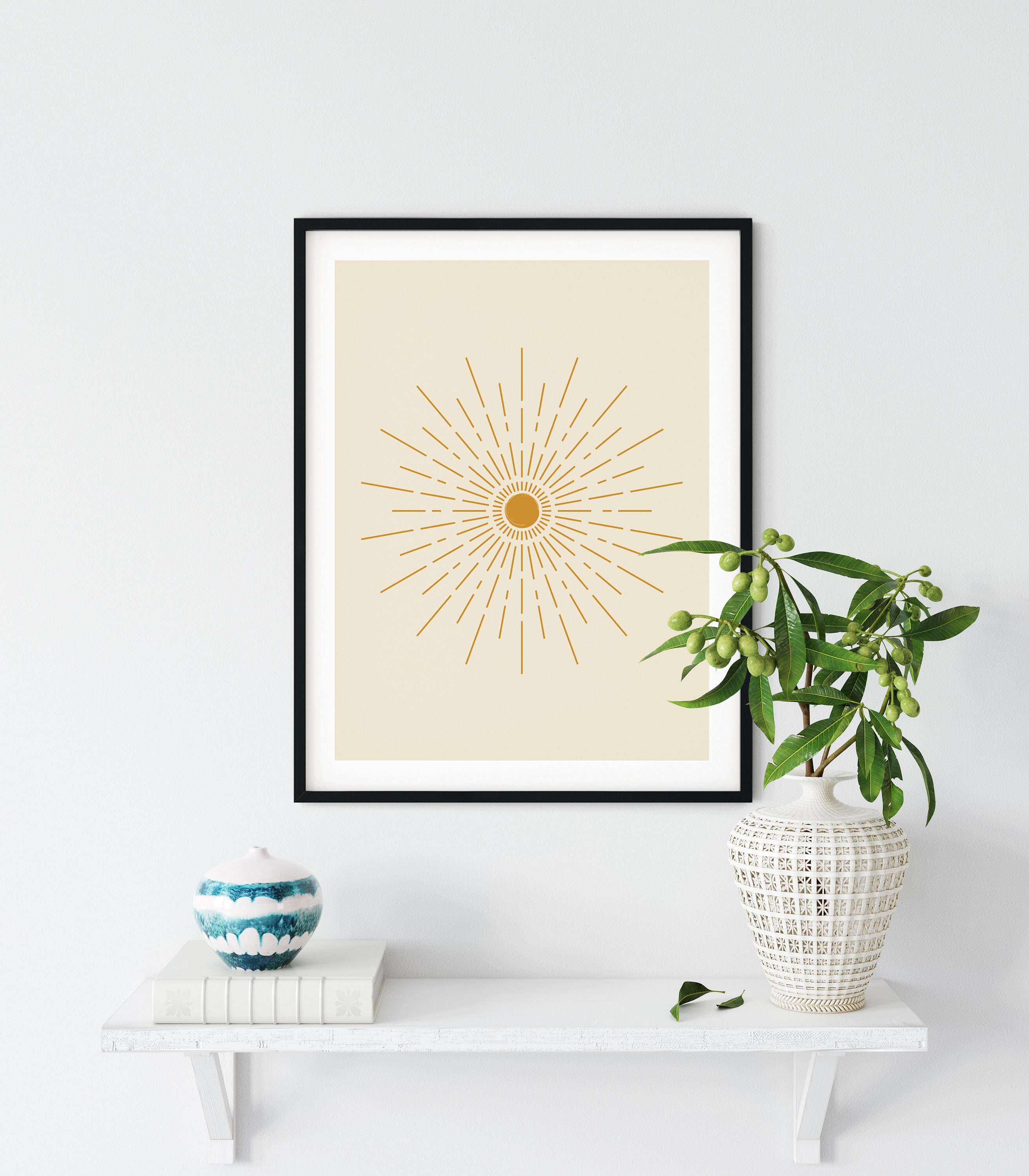 Yellow Summer Sunburst Art Print Abstract Terra Sunburst Wall - Etsy