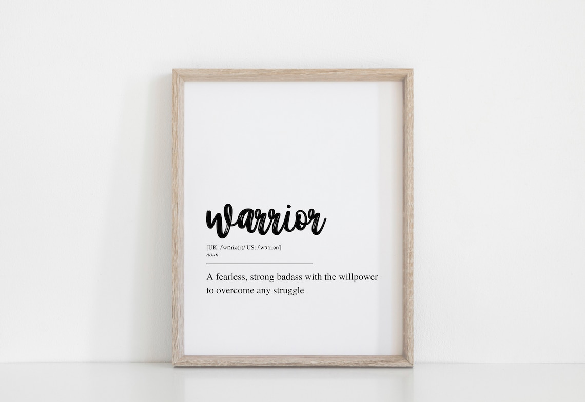 Warrior Definition Print Healthcare Gift Print Student Gift - Etsy