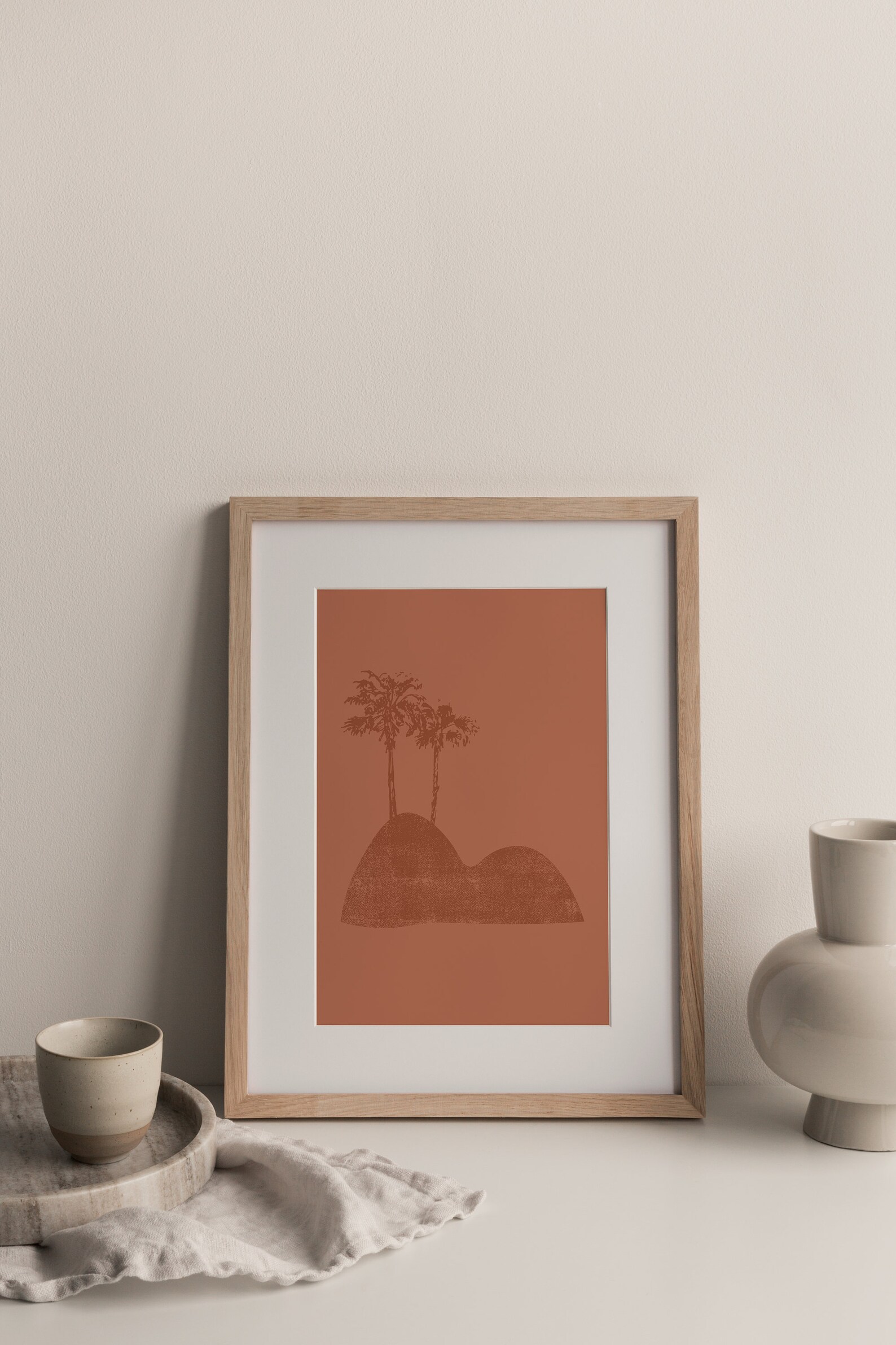 Boho Palms Art Print, Minimalist Beach Palm Trees Print, Printable ...