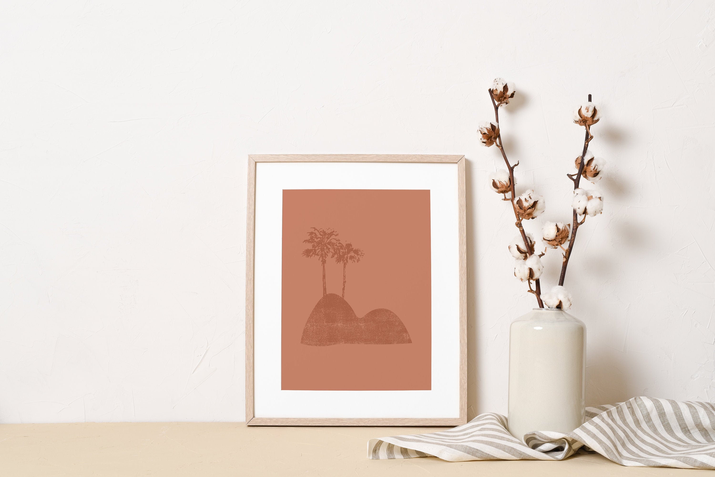 Boho Palms Art Print, Minimalist Beach Palm Trees Print, Printable ...