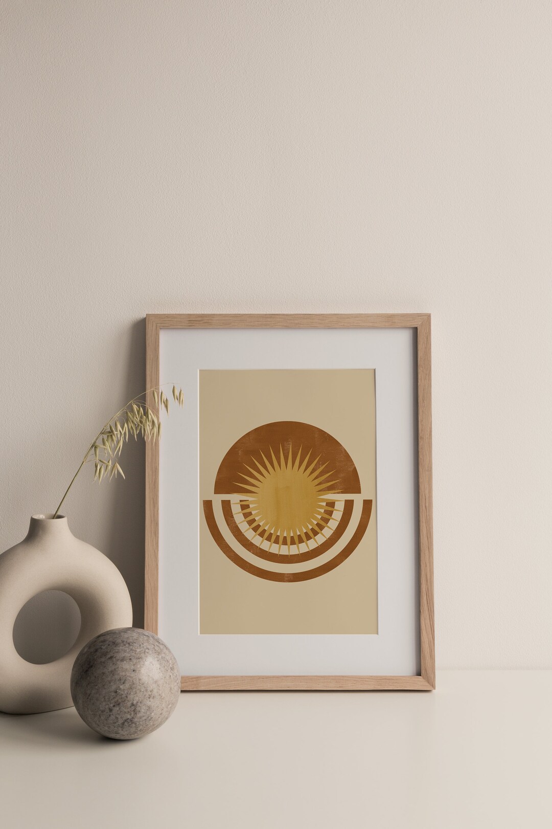 Geometric Bohemian Sun Art Print | Minimalist Sun Poster | Boho Sun ...