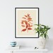 Terracotta Earthy Plant Art Print Line Art Vine Leaf Wall - Etsy