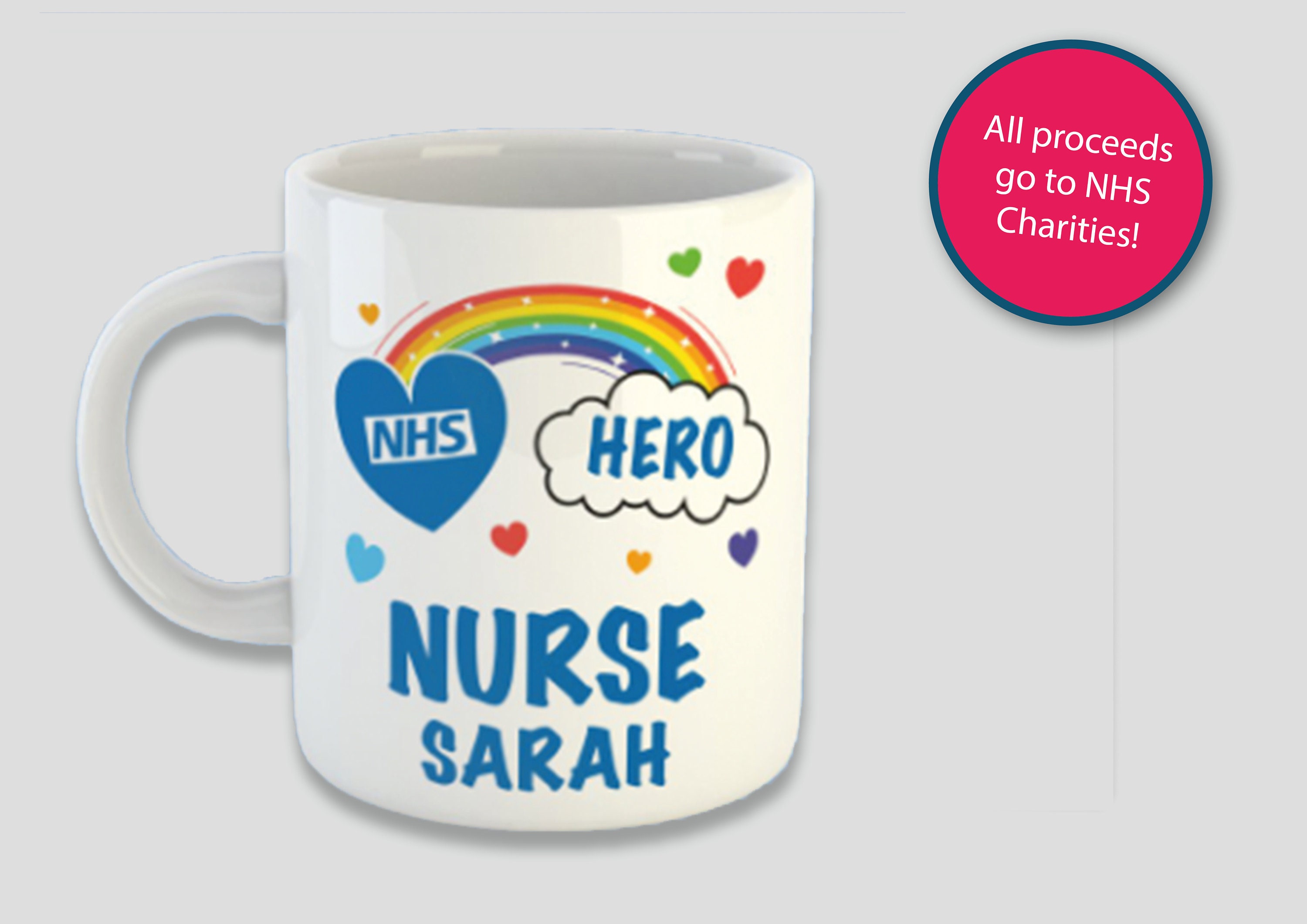 Personalised NHS Hero Rainbow 10oz Mug Nurse Doctor | Etsy