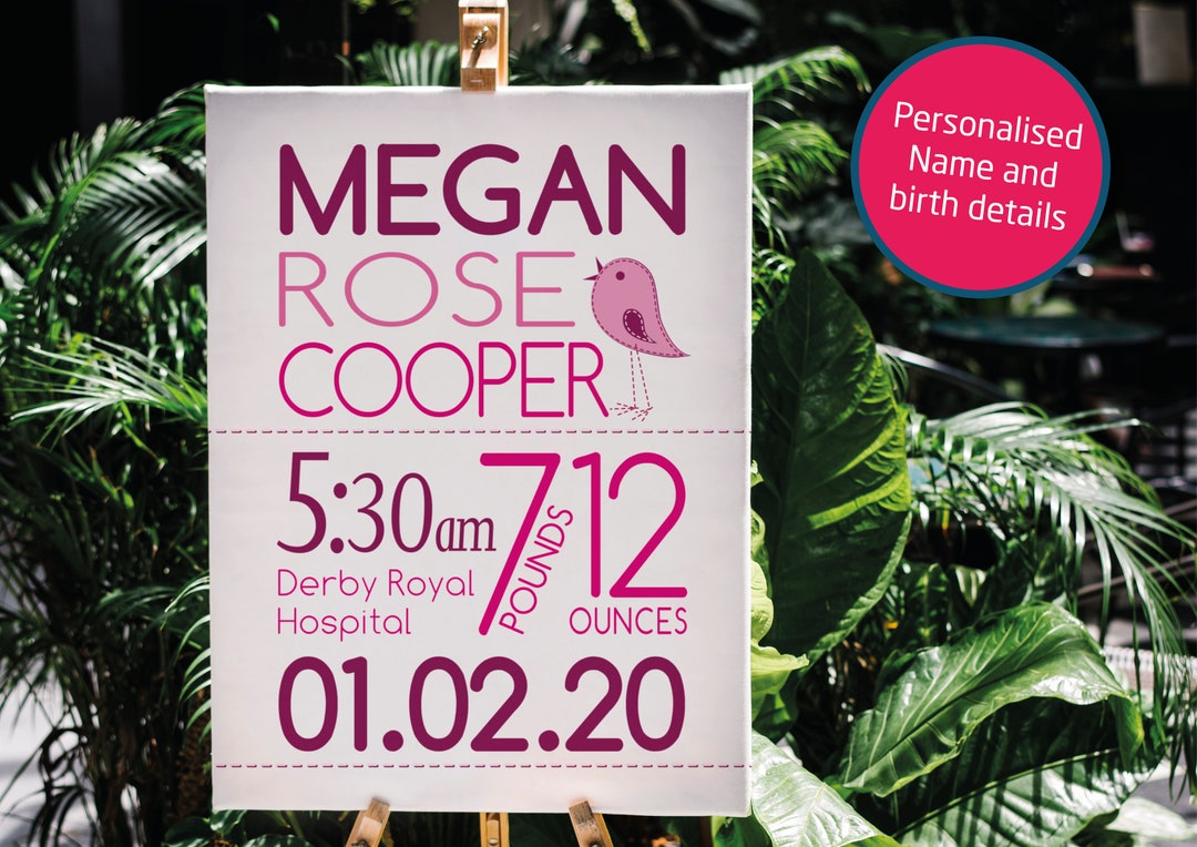 Personalised Baby Girl Party Sign Birthday Party, Baby, Christening ...