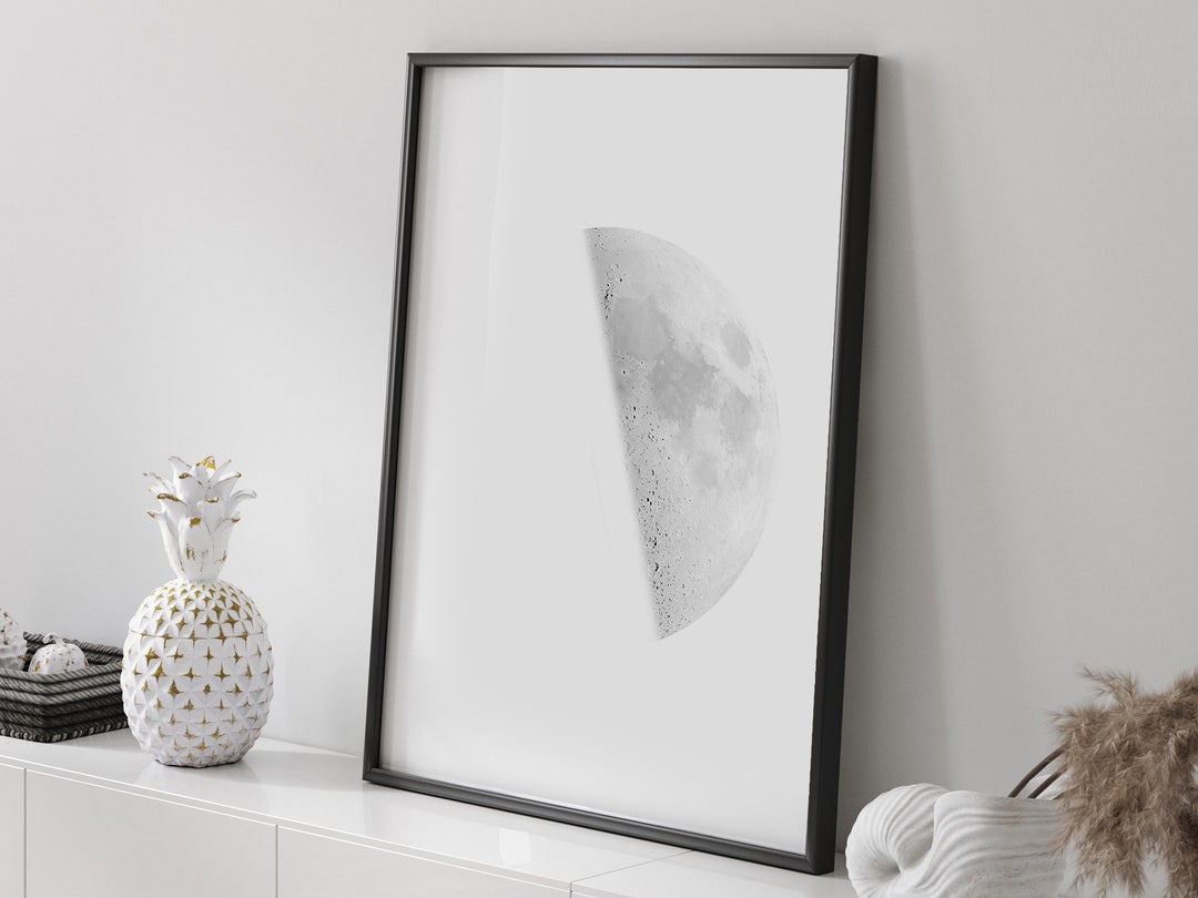 Moon Phase First Quarter Wall Art Poster Print 0287 - Etsy