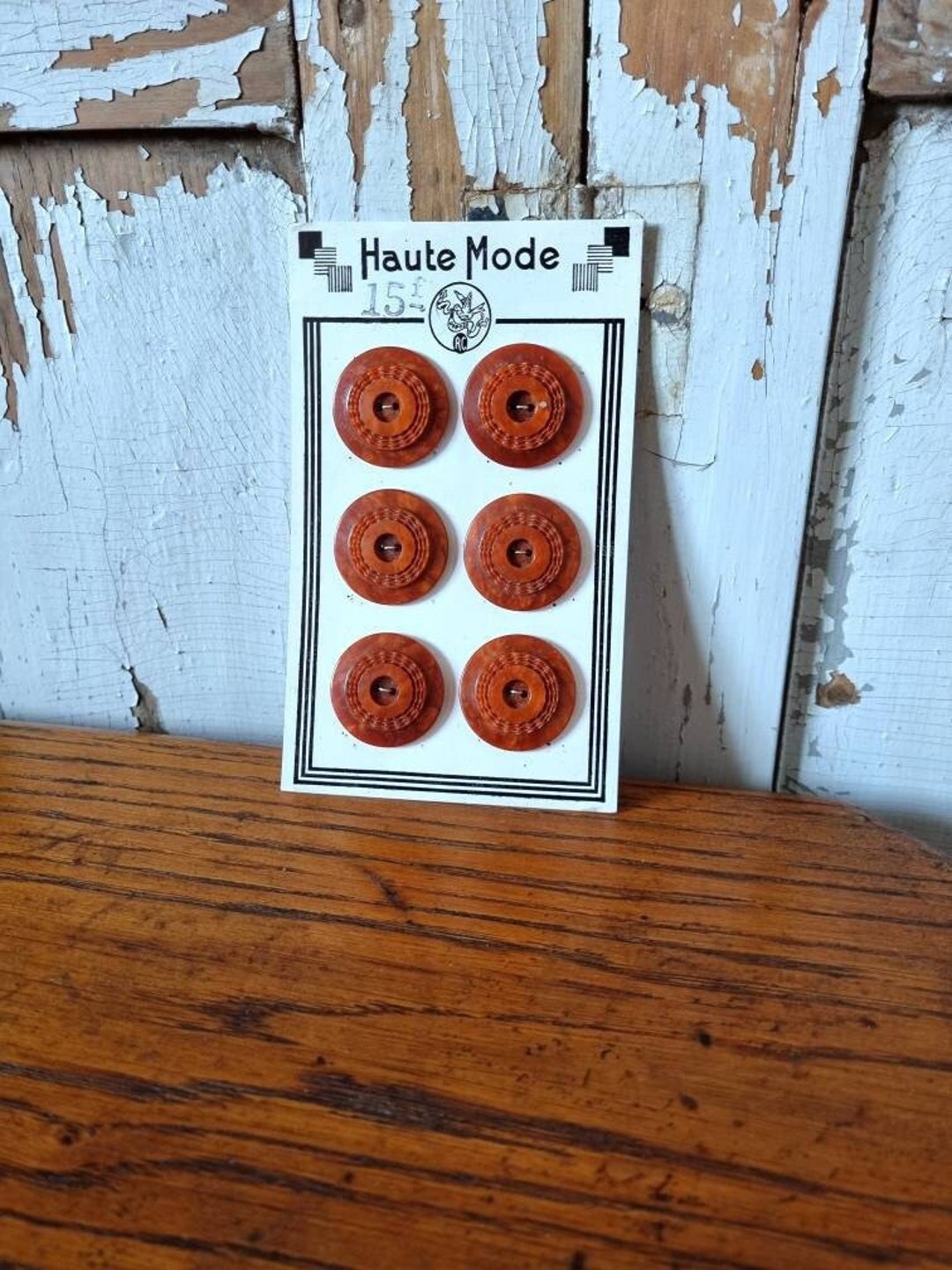 Antique Haberdashery - 1950s 1960s Buttons in Rust-colored Marbled ...