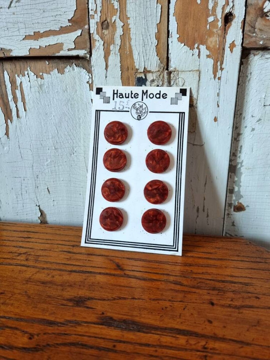 Old Haberdashery 1950s 1960s Buttons in Brown Polymer and Marbled Rust ...