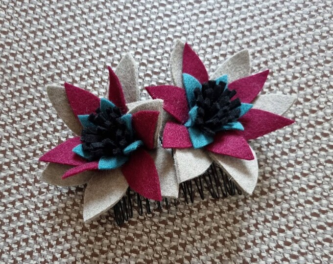 AMAURY - Decorative Comb in Felt and Felt Style 1940s Period ...