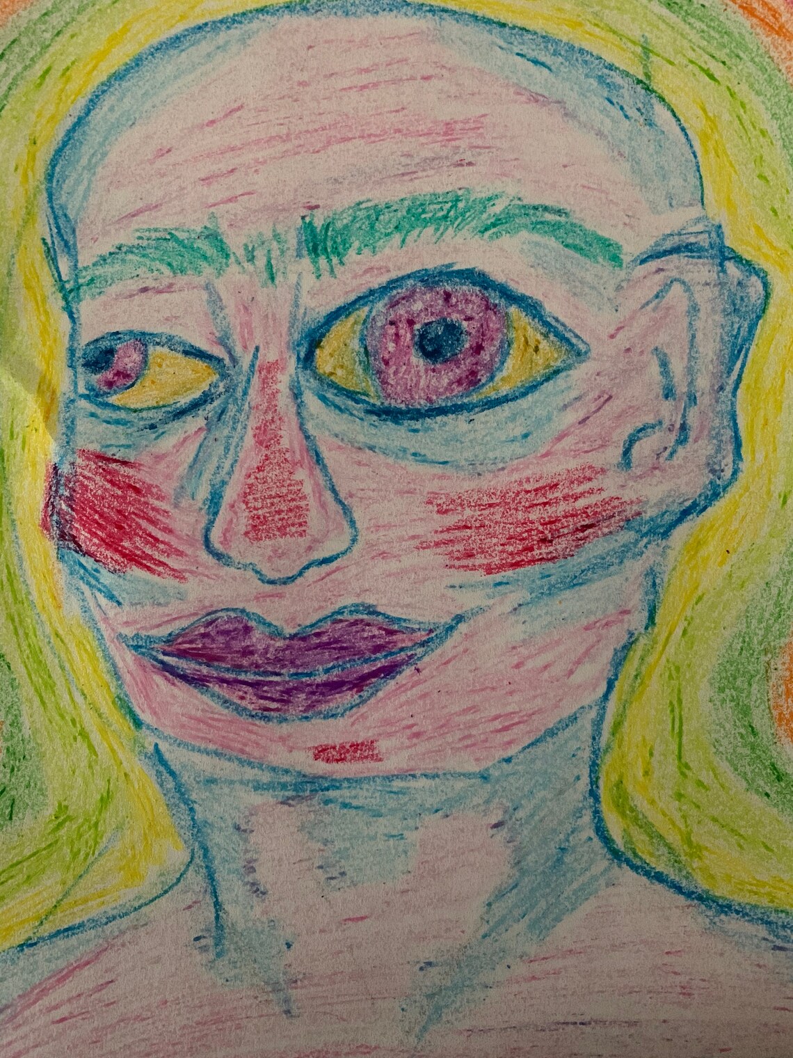 Blue and Pink Man Print - Etsy