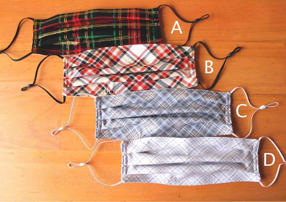 Winter Plaid Face Mask - Etsy