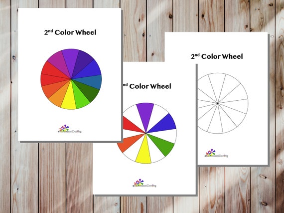 Printable Color Wheel Worksheets A4 Size Watercolor Practice | Etsy UK