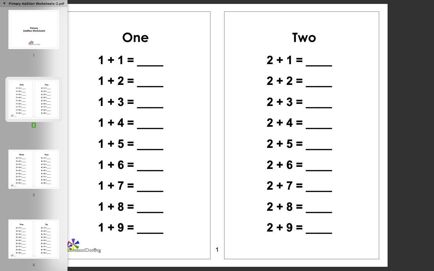 Montessori Math Printables Addition all the Addition Charts - Etsy