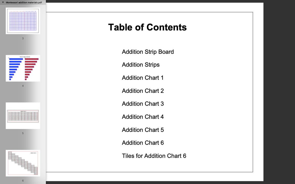 Montessori Math Printables Addition all the Addition Charts for Primary ...