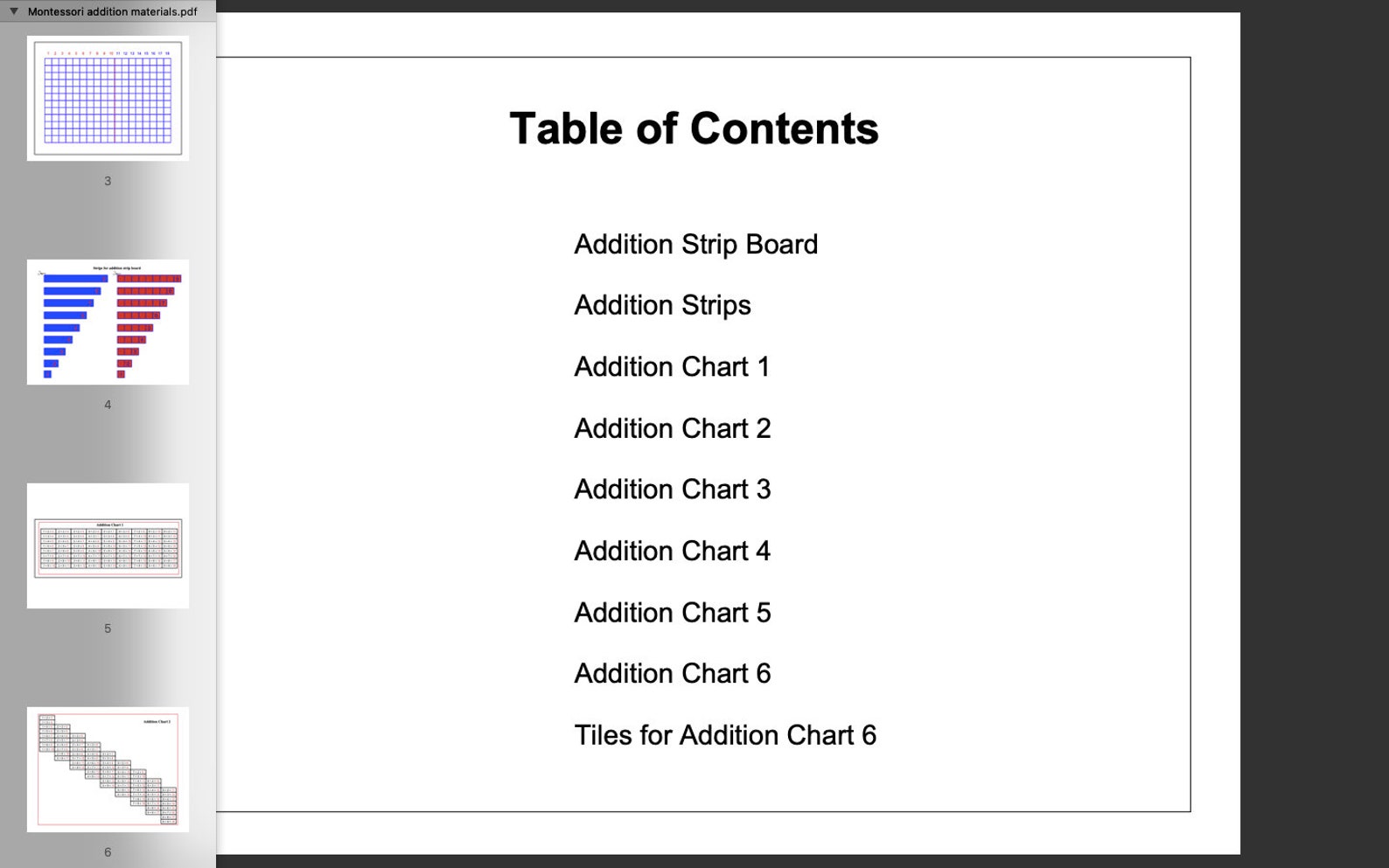 Montessori Math Printables Addition all the Addition Charts for Primary ...
