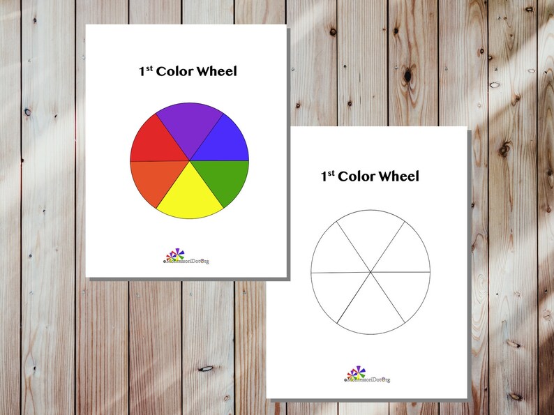Printable Color Wheel Worksheets, A4 Size Watercolor Practice for Young ...