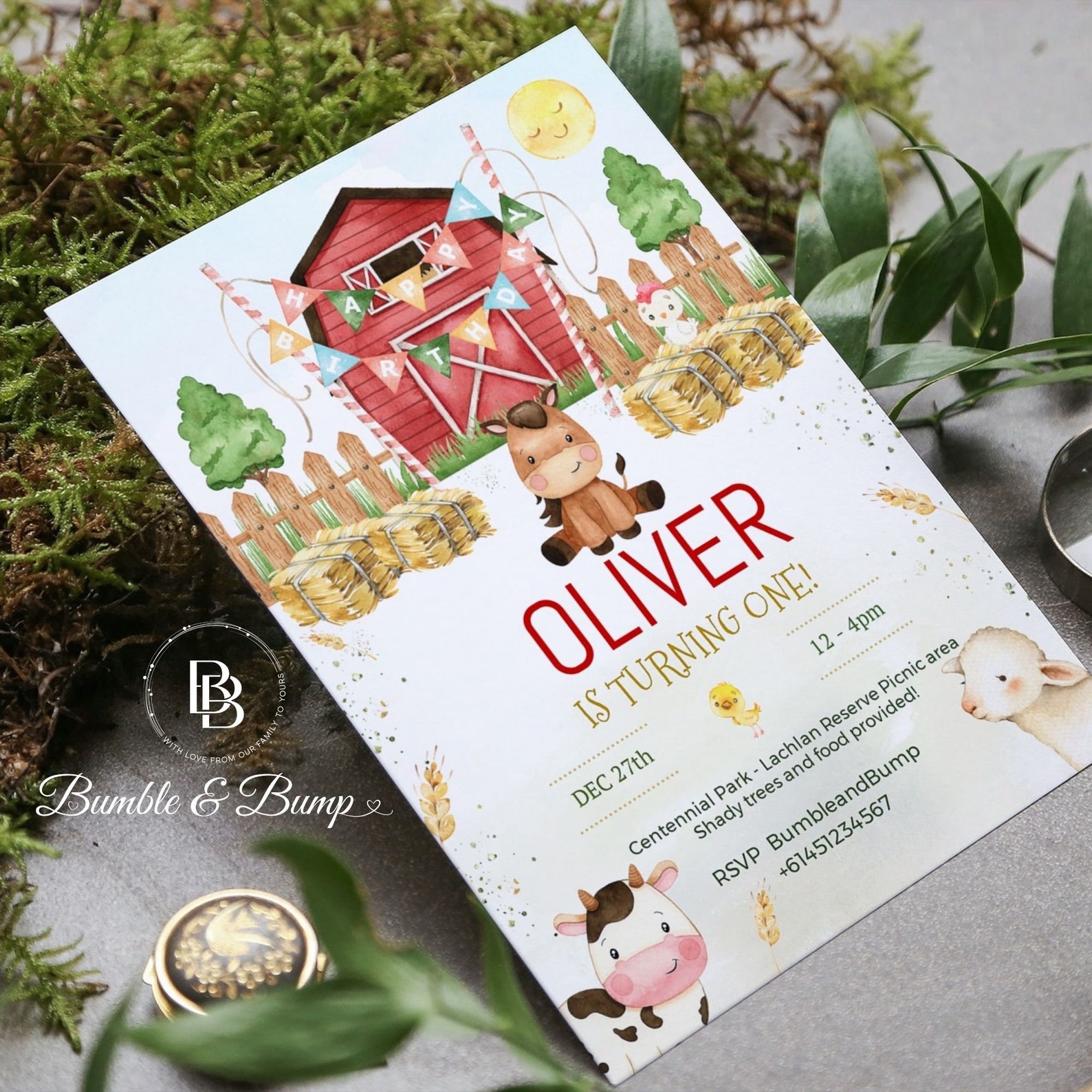 Farm Birthday EDITABLE Invitation Farm Birthday Invitation - Etsy