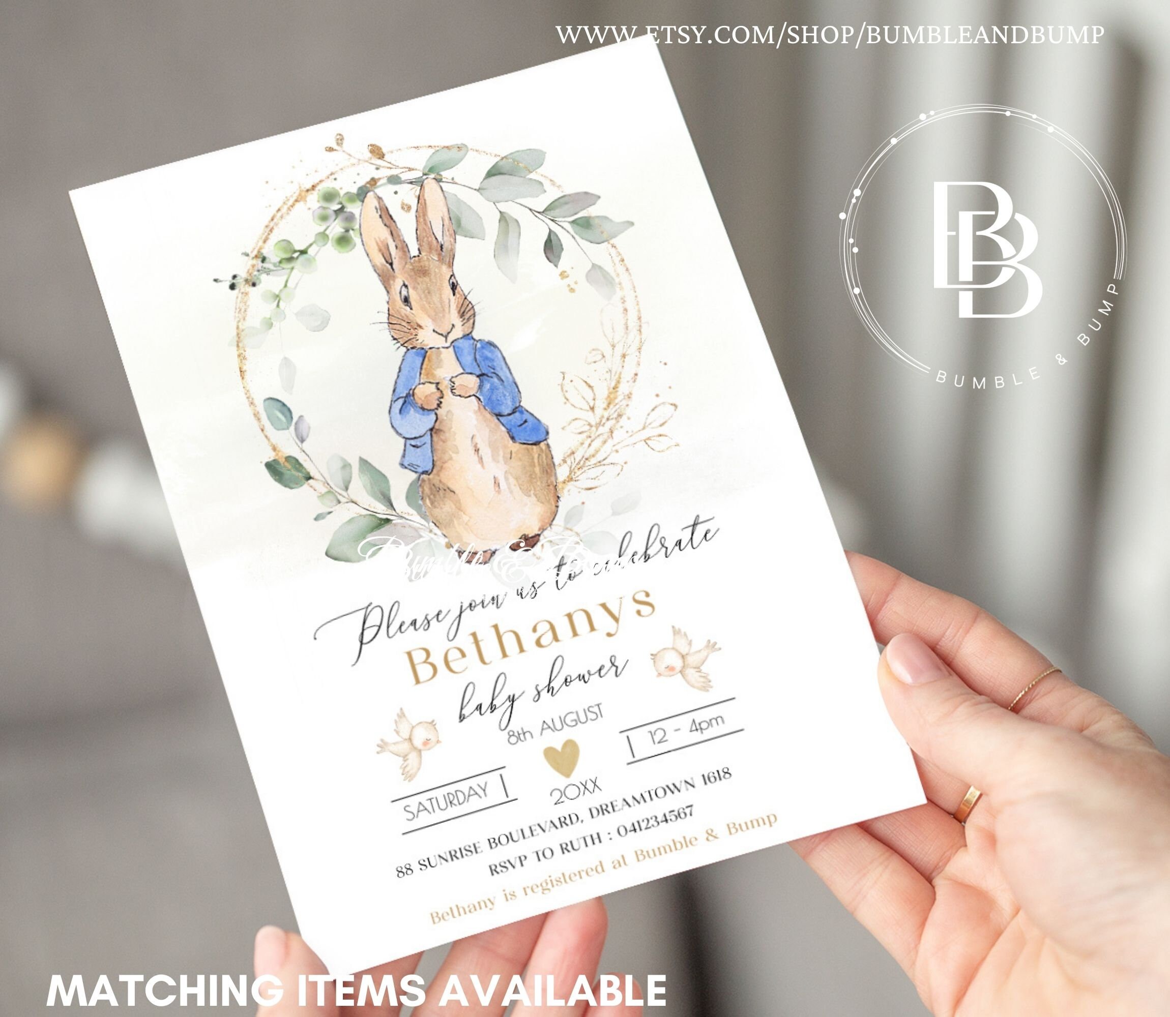 Peter Rabbit Baby Shower Welcome Sign Greenery Gender - Etsy