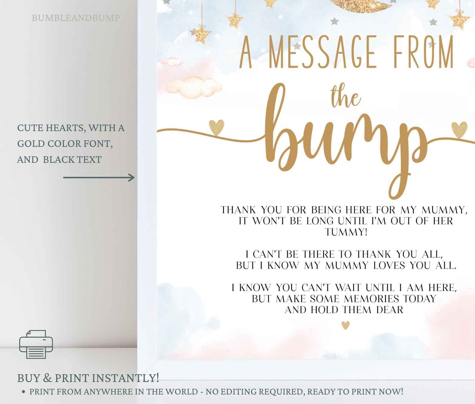 Twinkle Twinkle Little Star Message From the Bump Sign - Etsy