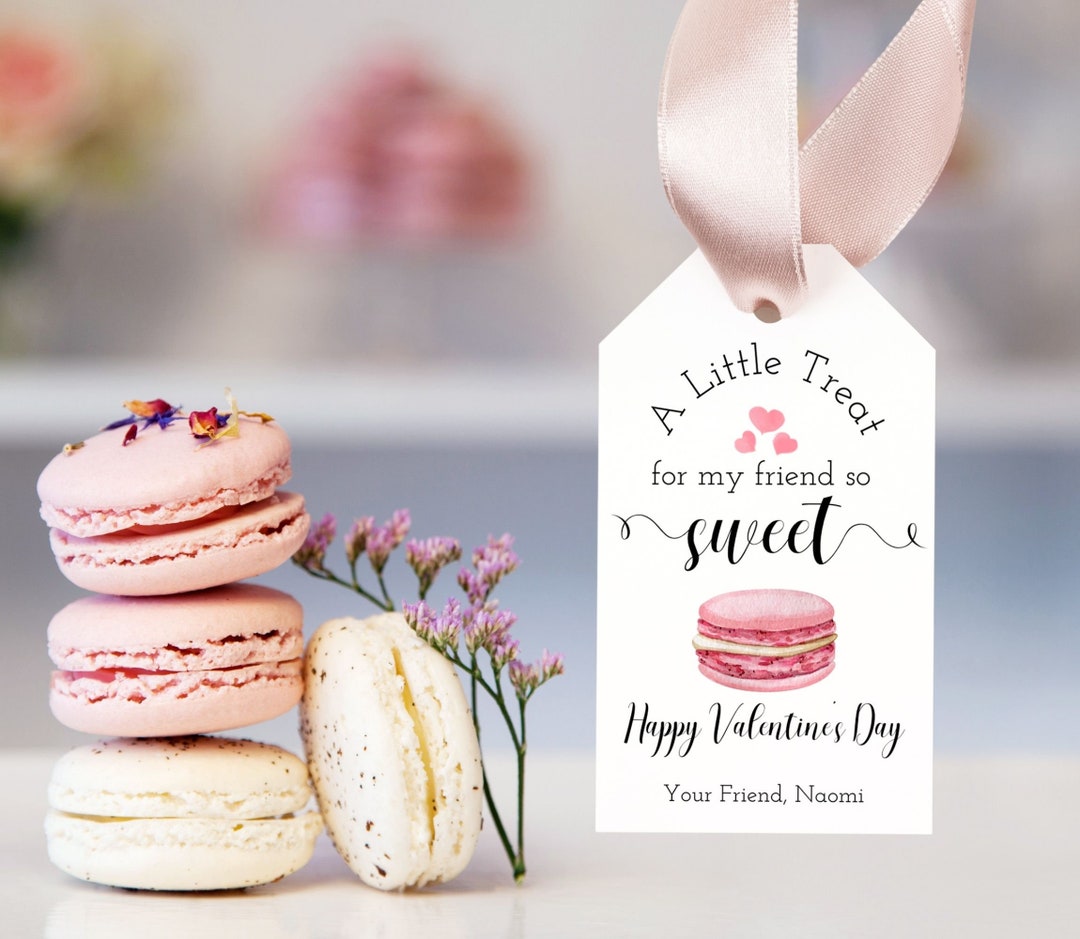 Printable Valentines Day Macaron Gift Tag Valentines Day Gift Tag Sweet ...