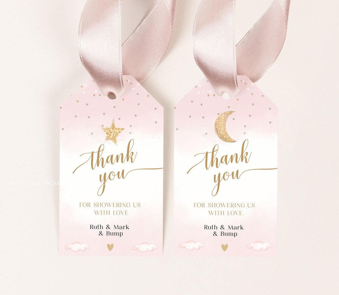 Twinkle Twinkle Little Star Favor Tag, Thank You Tag Baby Shower Moon ...