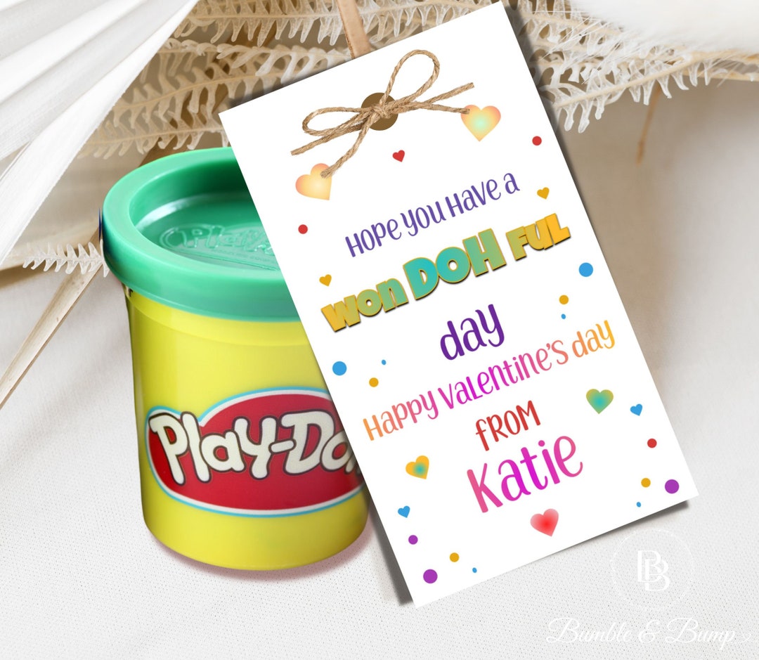Printable Playdoh Valentines Day Gift Tag Daycare Gift Tag Kids ...