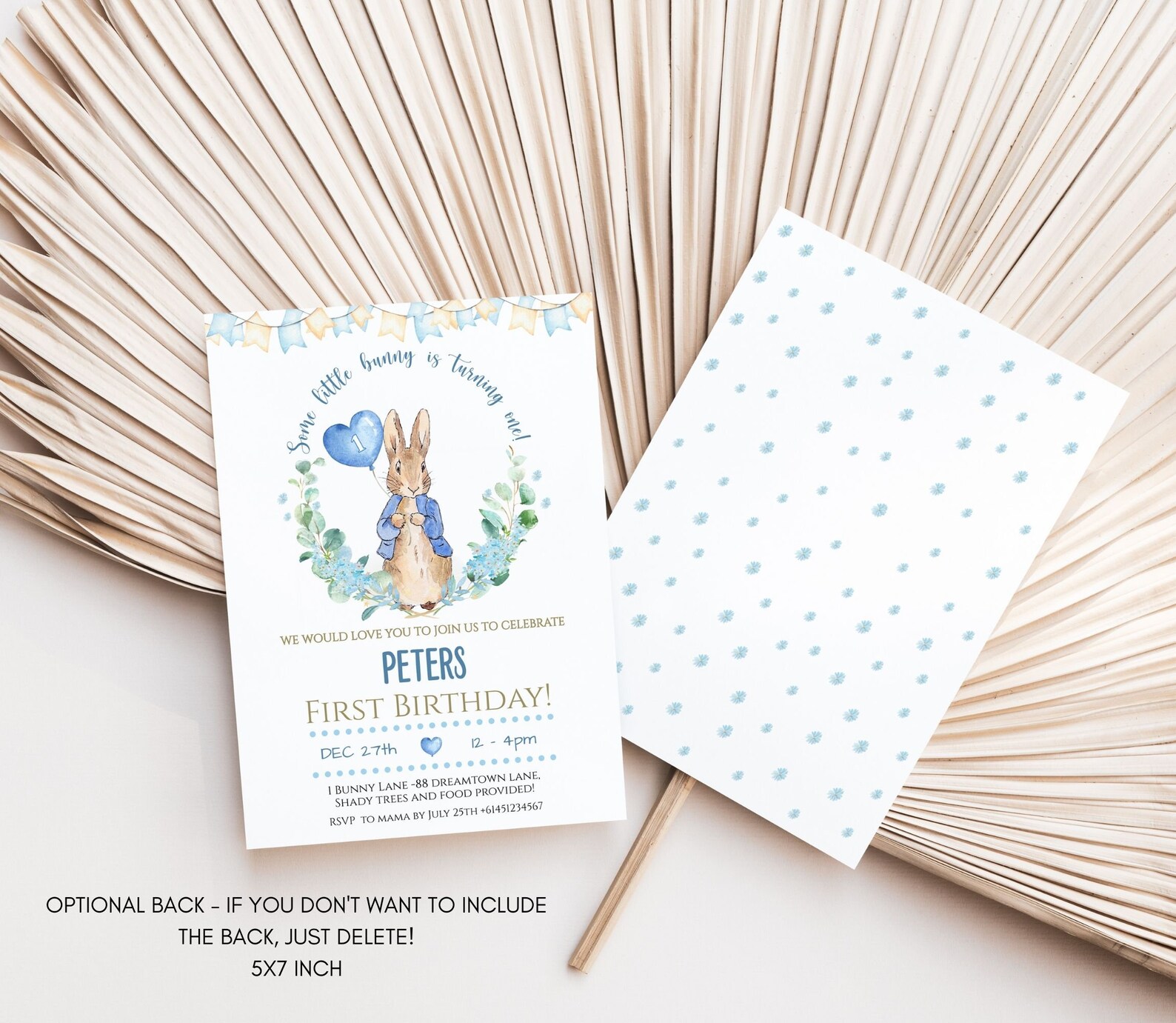 Blue Peter Rabbit Printable Birthday Invitation Some Little - Etsy