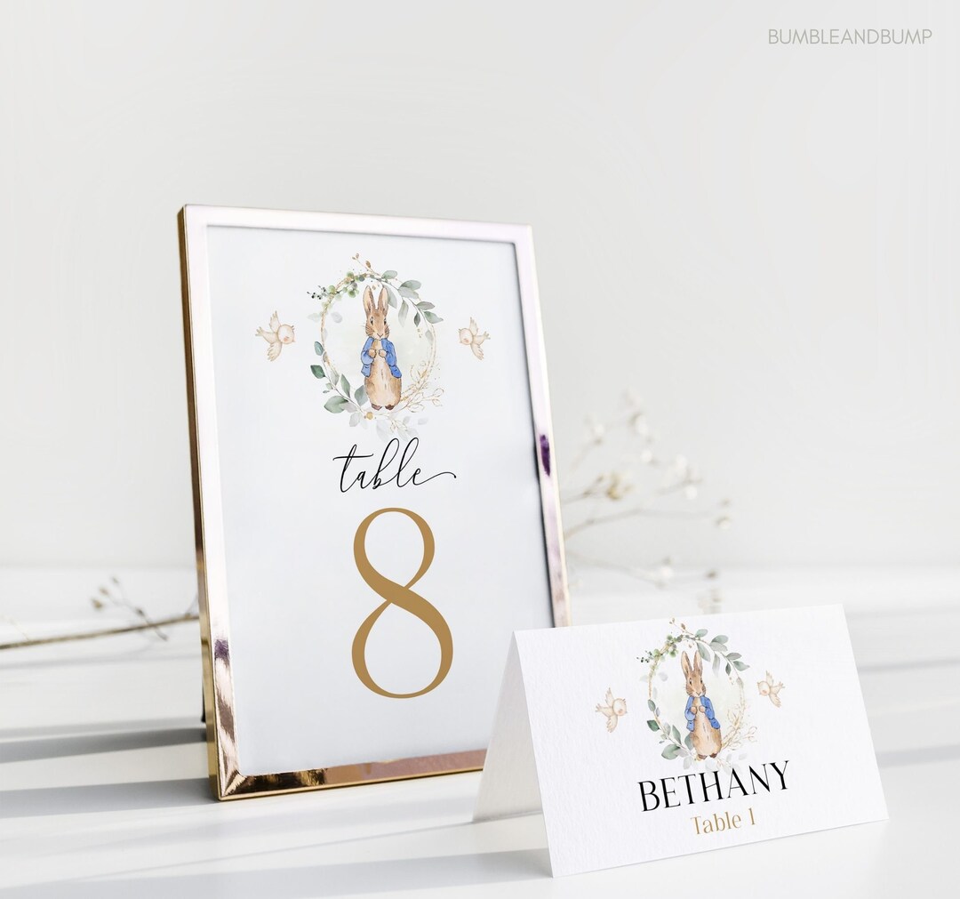 Table Number With Tent Fold Table Name Cards Peter Rabbit Table Numbers ...